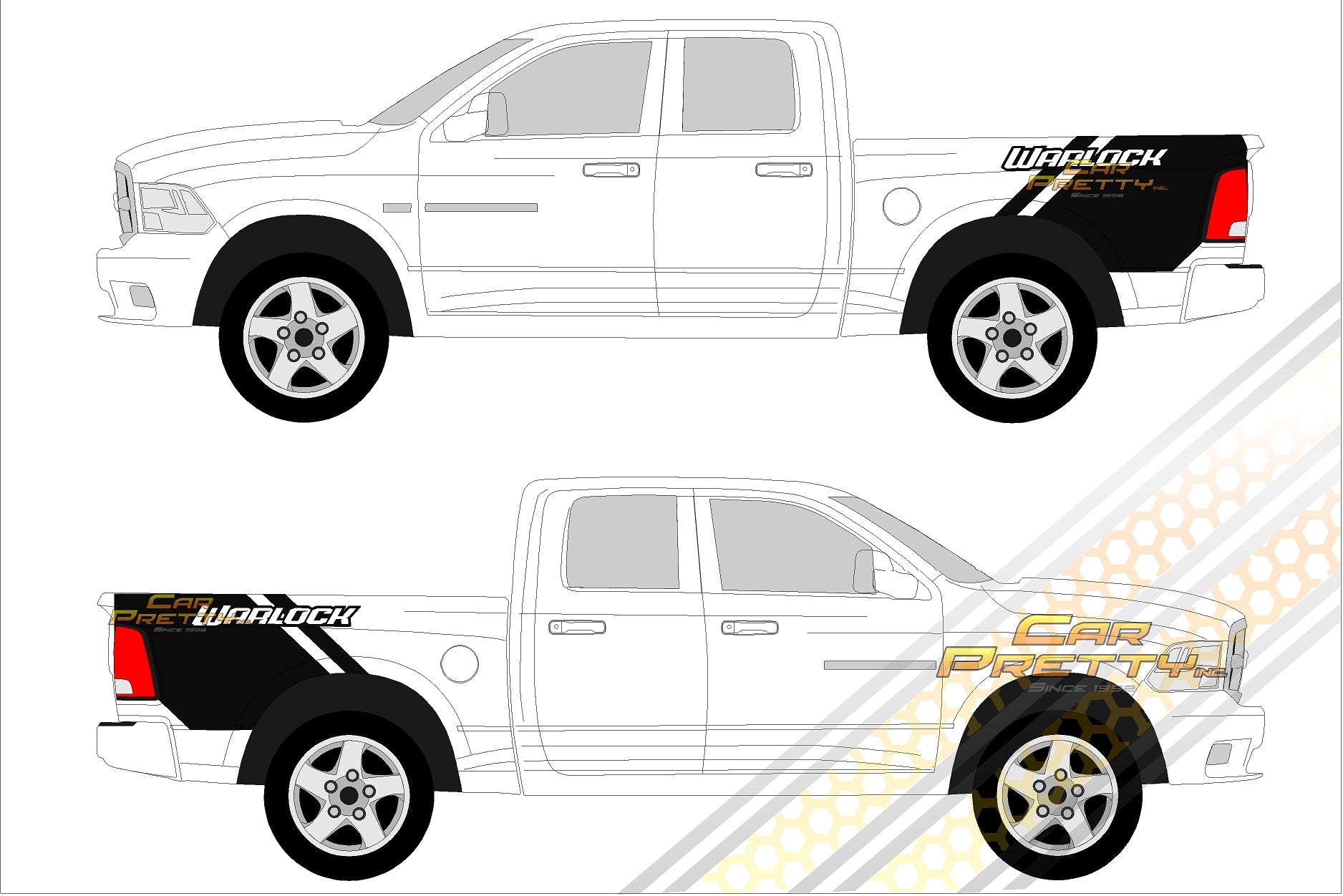 RAM Warlock Boxside Decal 2009-2019 #3738 | Car Pretty Inc.