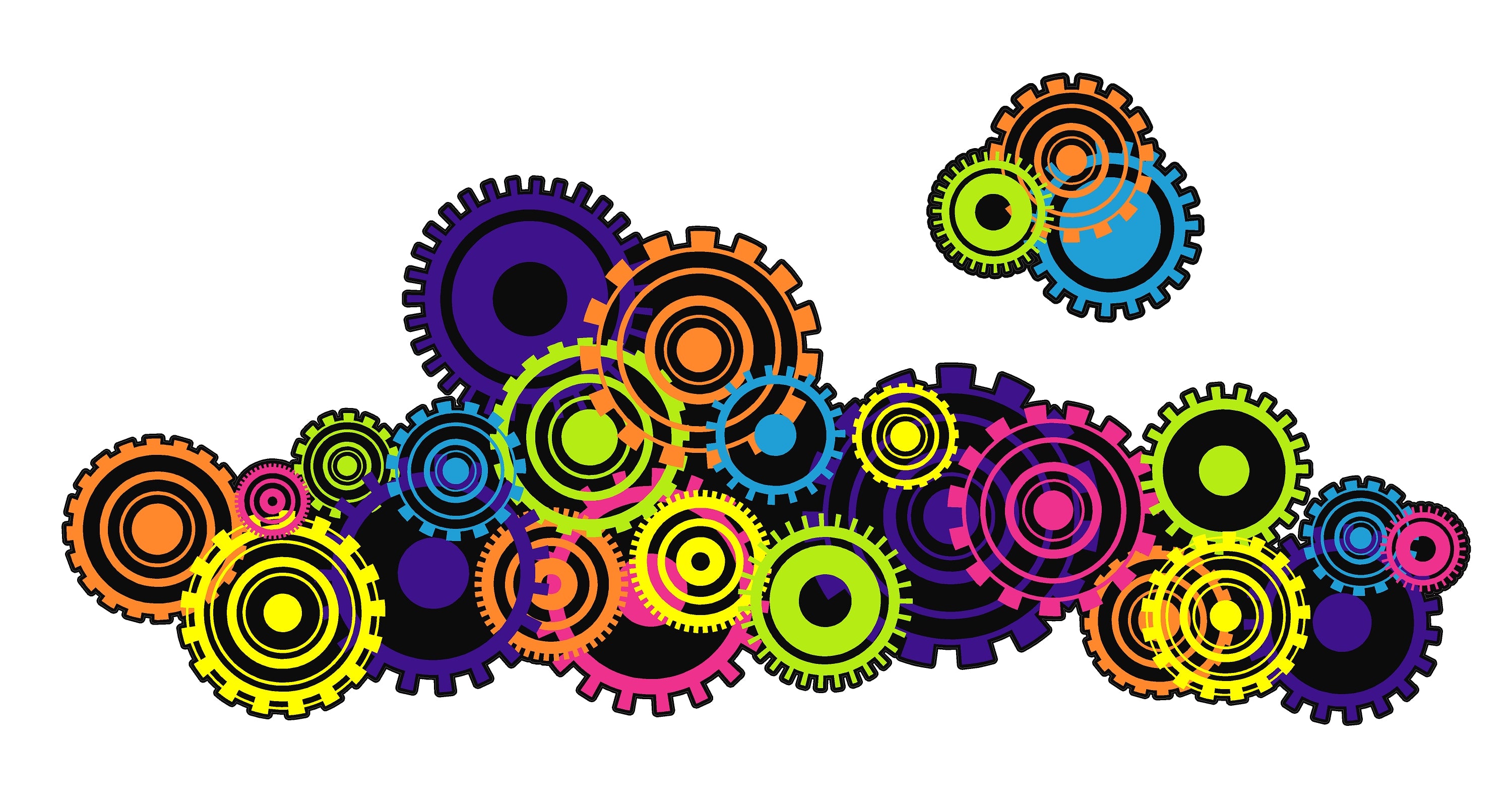 #3708 Colourful steampunk gears | Car Pretty Inc.